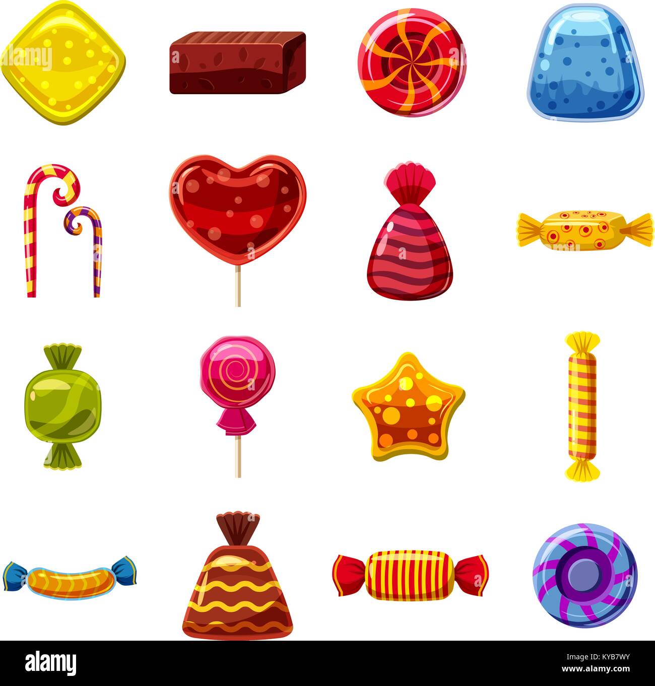 Sweets cakes icons set, cartoon style Stock Vector Image & Art - Alamy