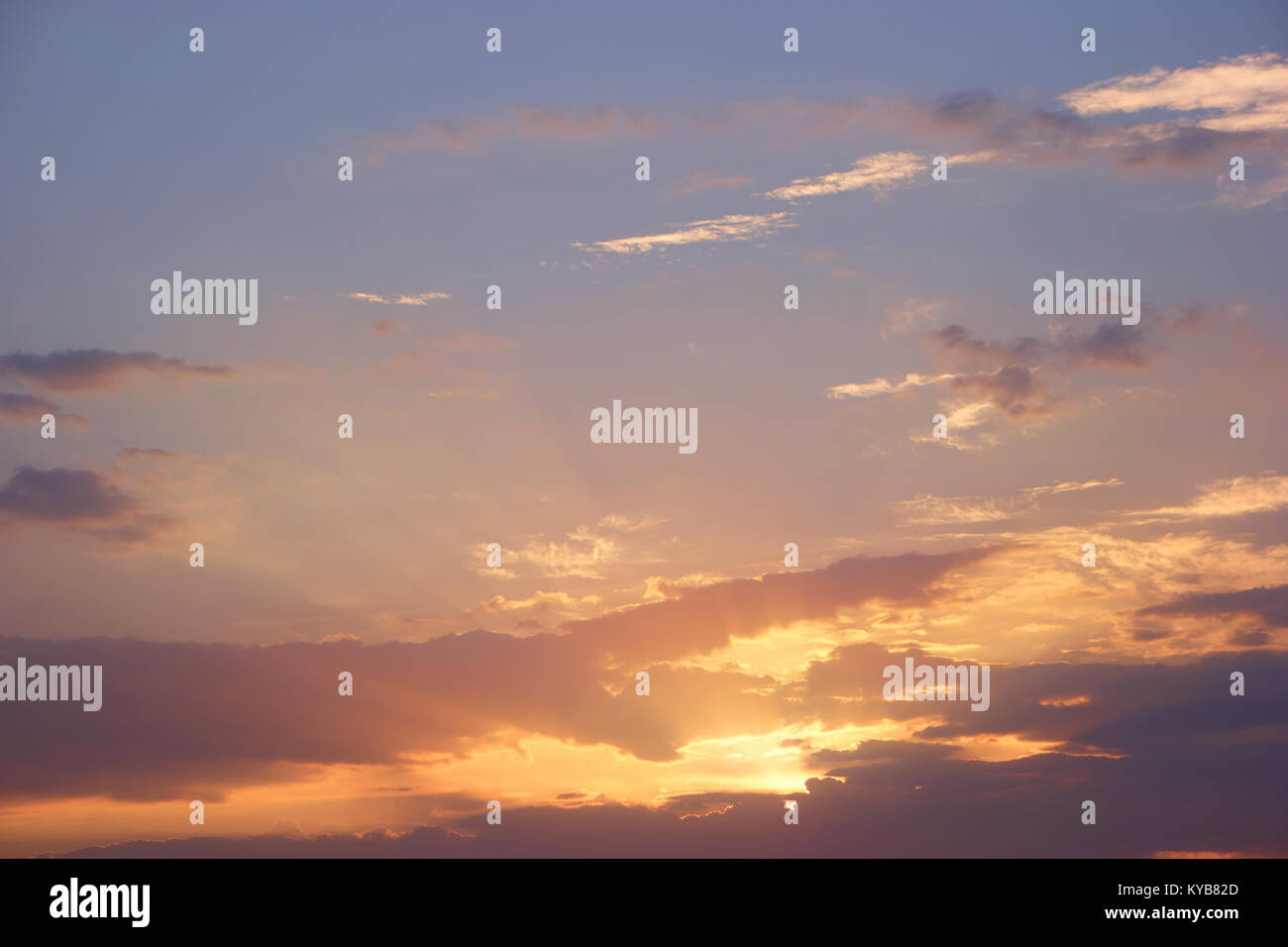 Twilight and sunset with beautiful clouds Stock Photo - Alamy