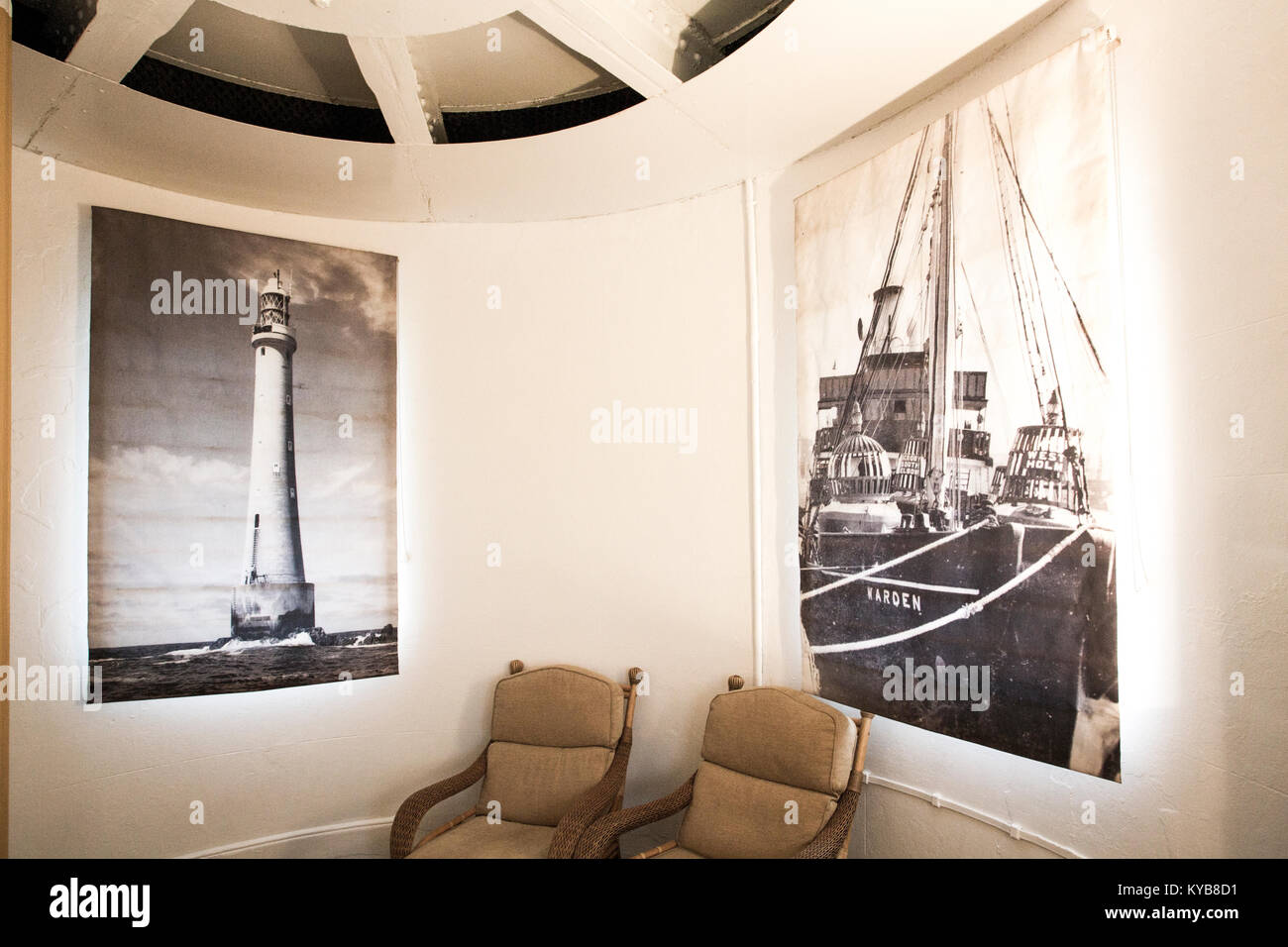 The interior of the redundant tower at Lizard lighthouse that has been ...