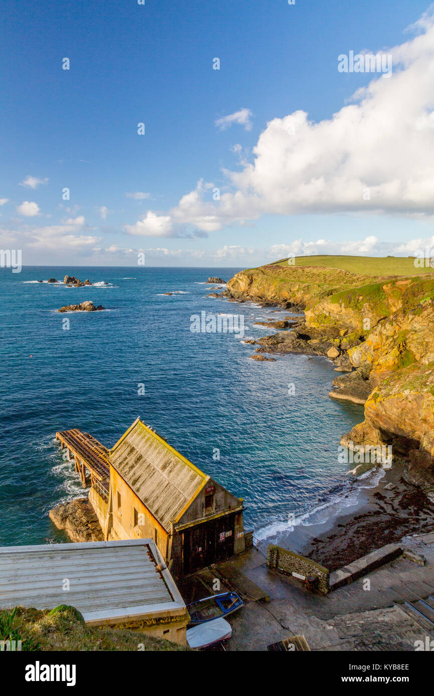 The old Lizard lifeboat station and Polpeor Cove from Lizard Point ...