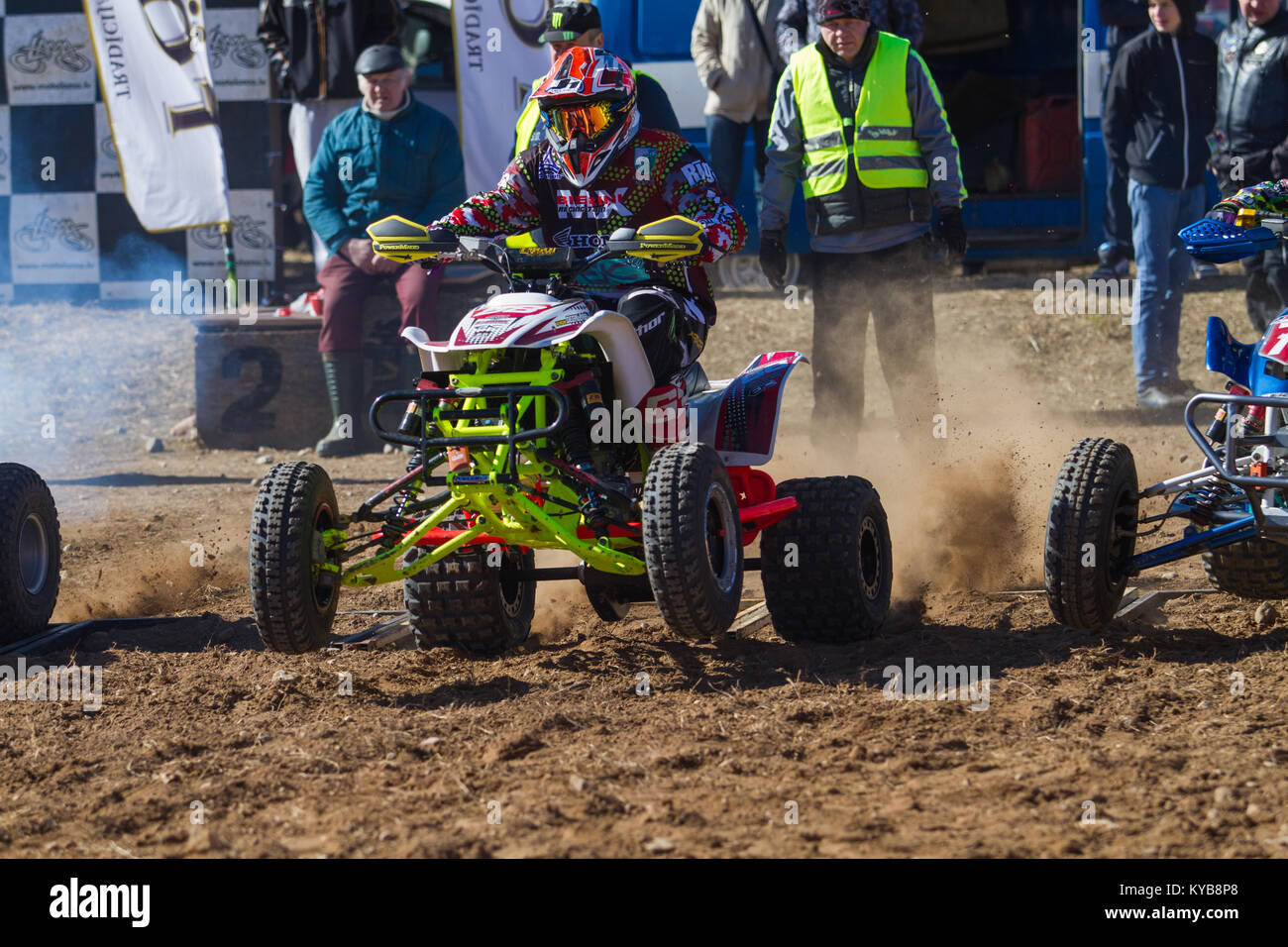 City Rauna, Latvia. Motorcross training, hobby, peoples drive with ...