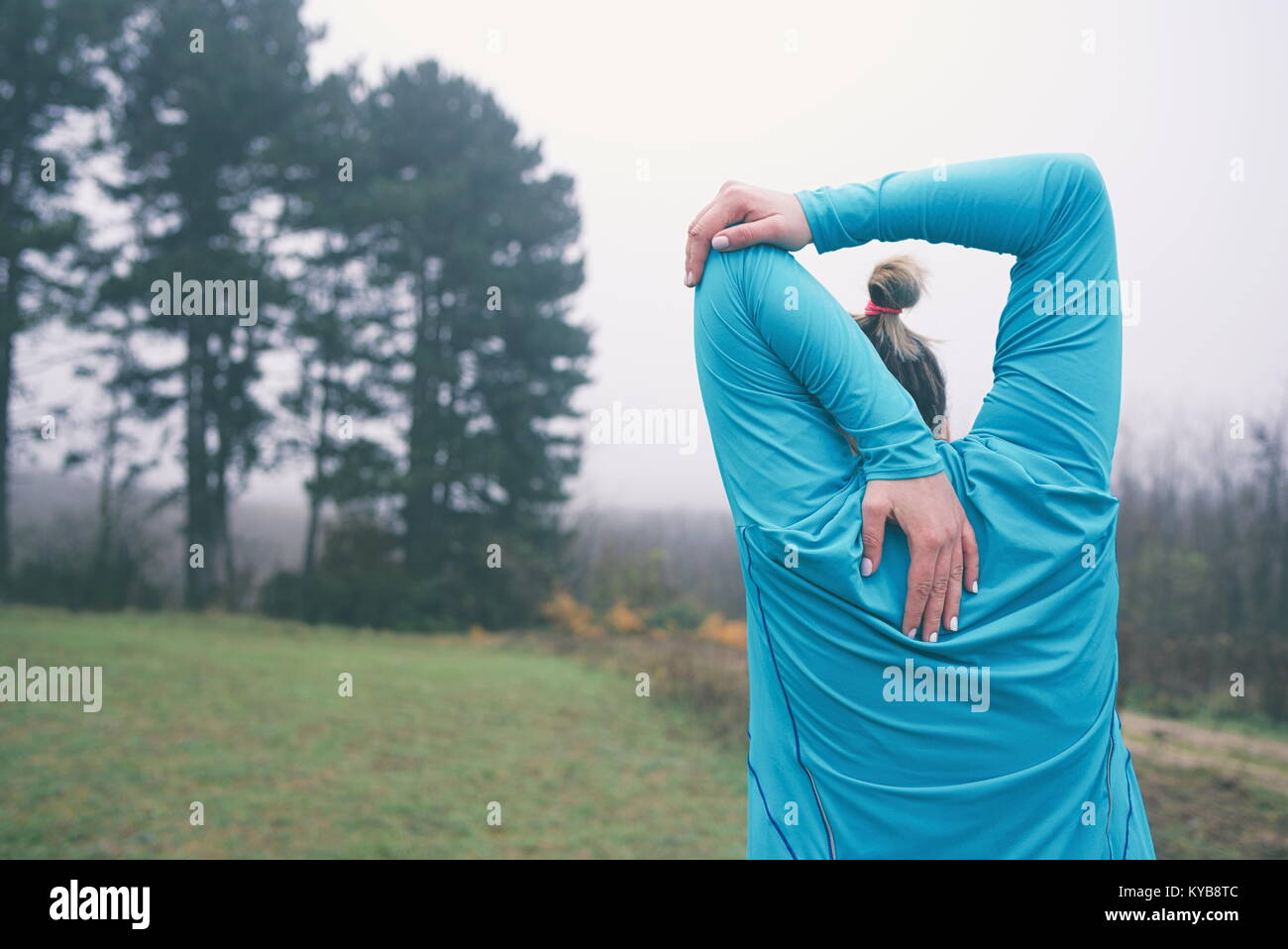 Woman Stretching in the Nature before Running Stock Photo - Alamy