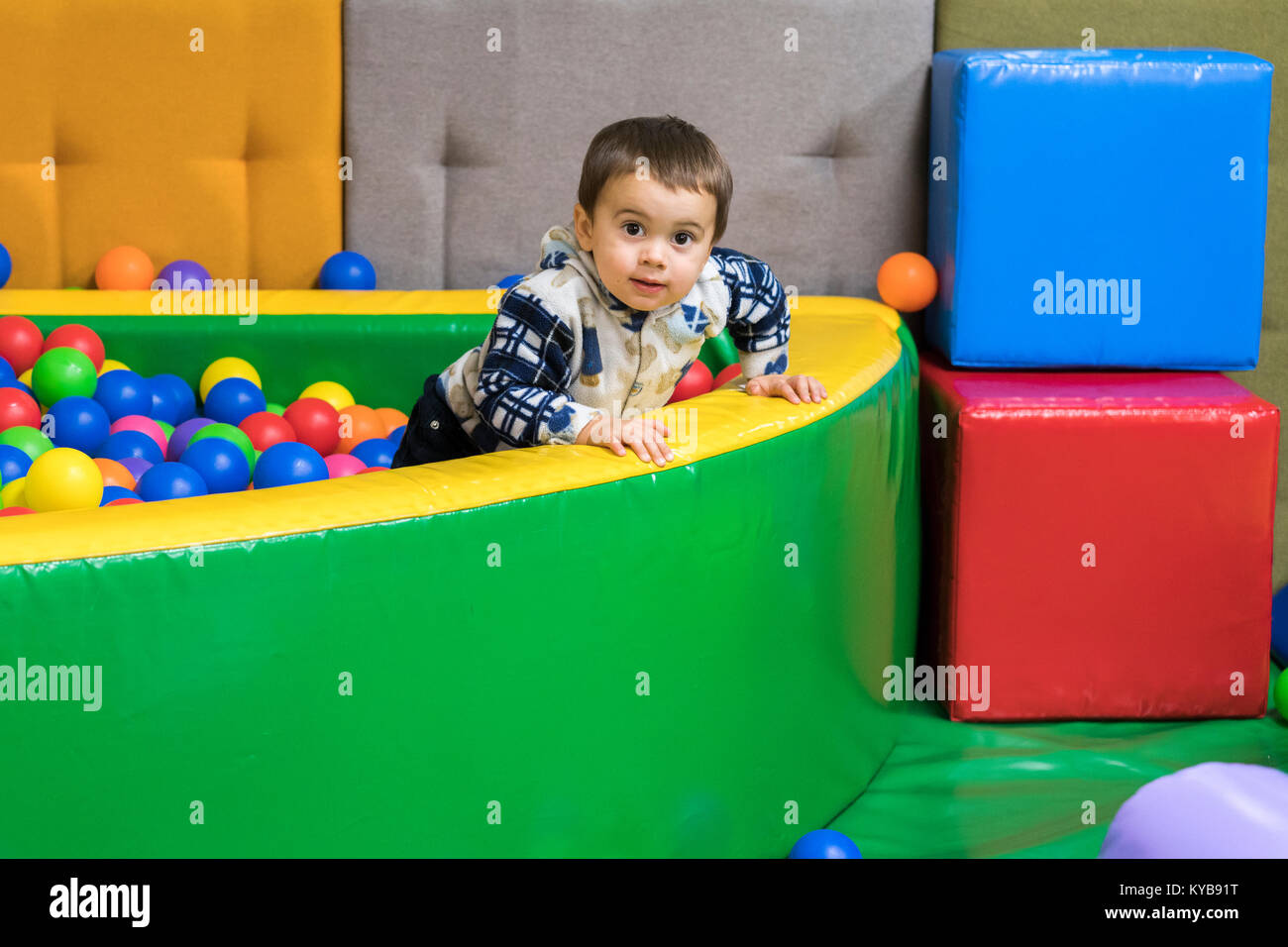 little boy 1 year playing in the kindergarten Stock Photo - Alamy