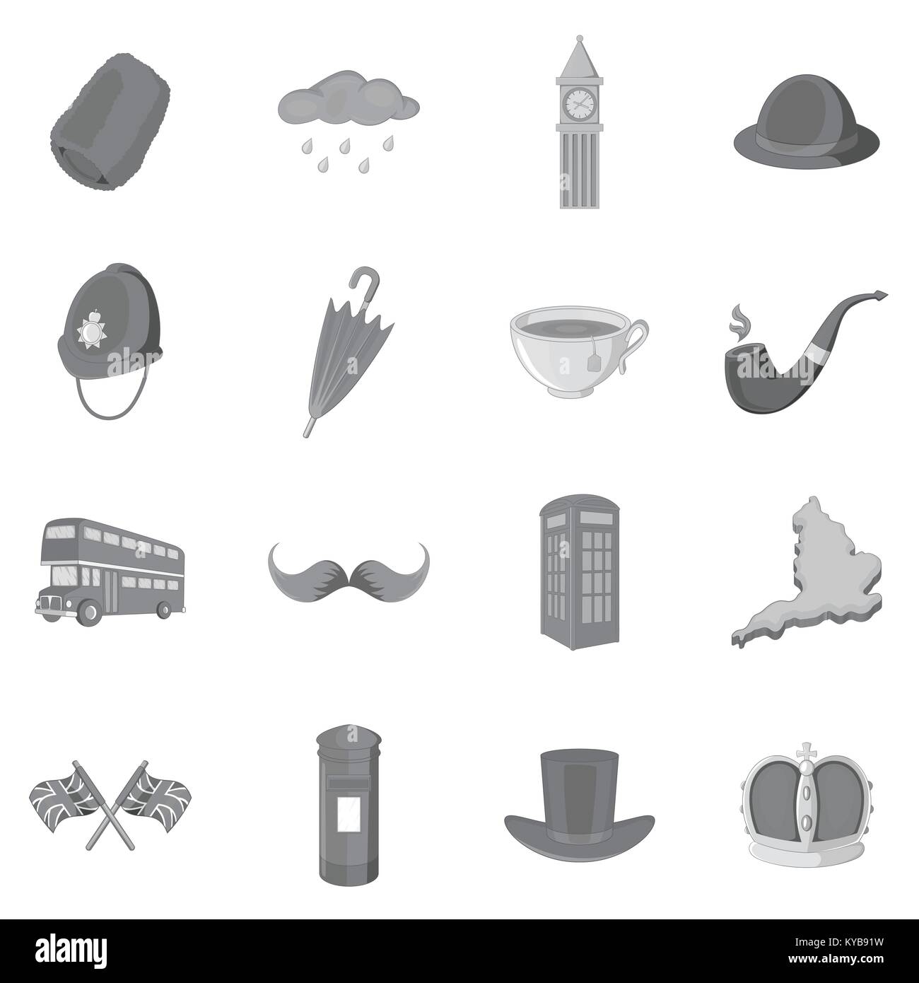 United kingdom travel icons set monochrome Stock Vector Image & Art - Alamy