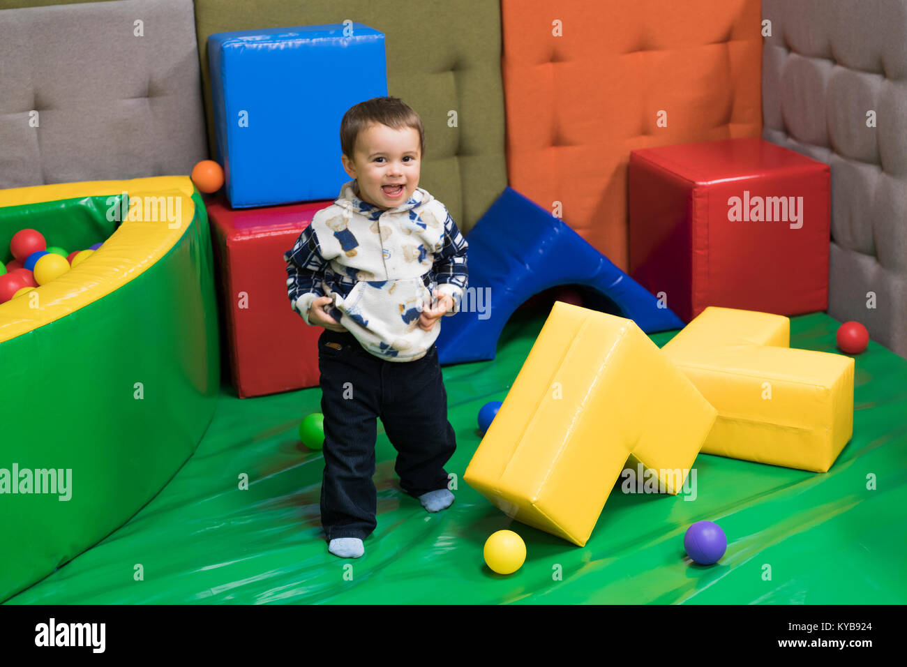 little boy 1 year playing in the kindergarten Stock Photo - Alamy