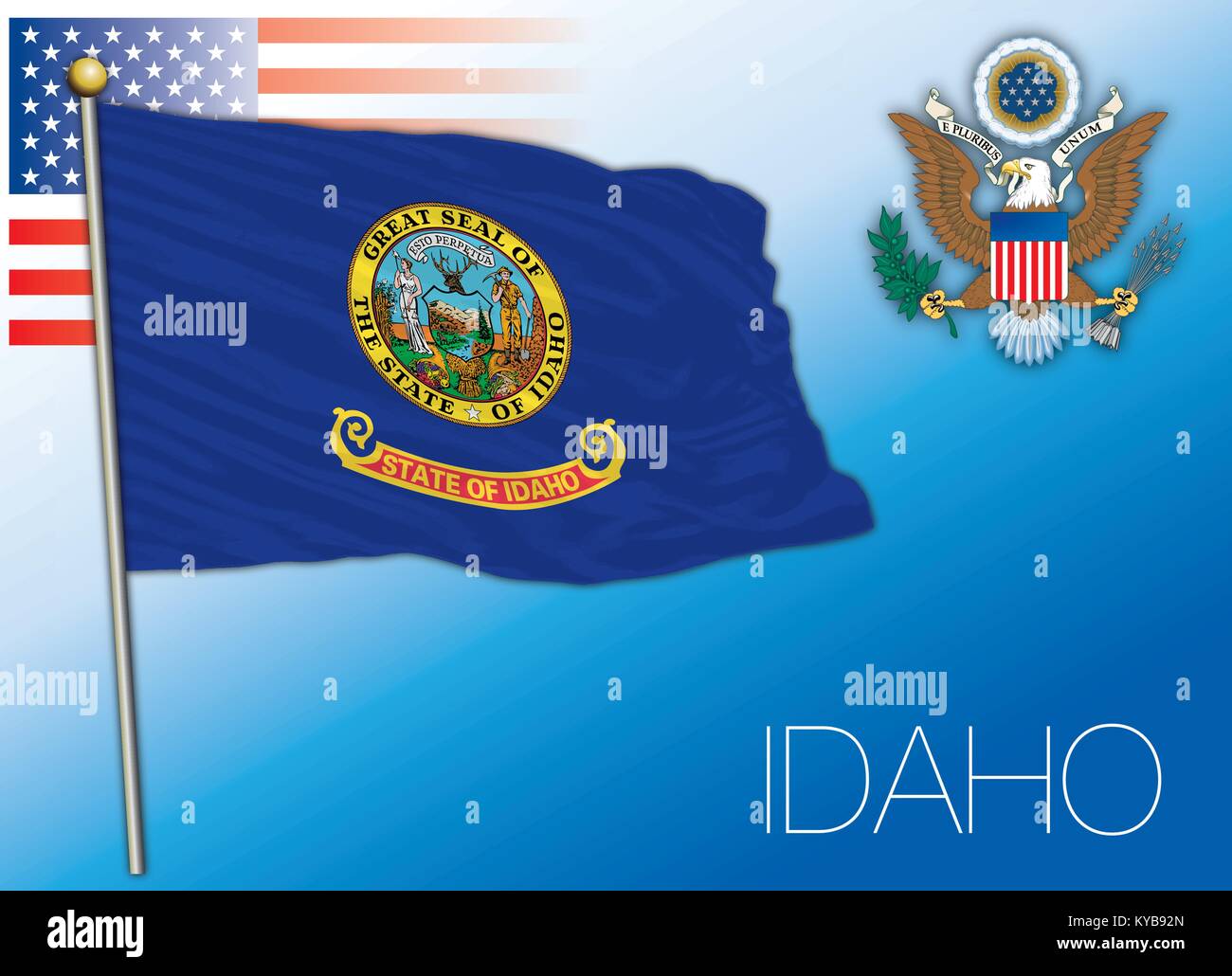 Flag usa emblem idaho Stock Vector Images - Alamy