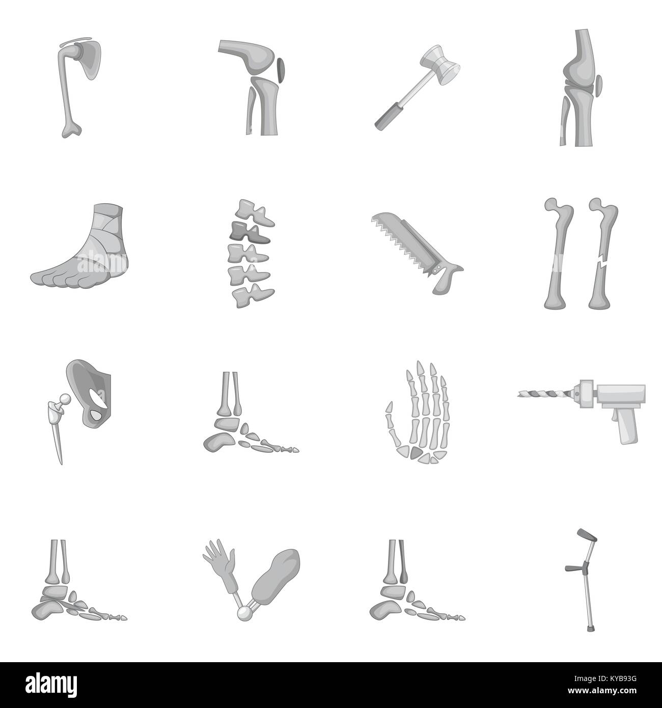Human spine icon set Black and White Stock Photos & Images - Alamy