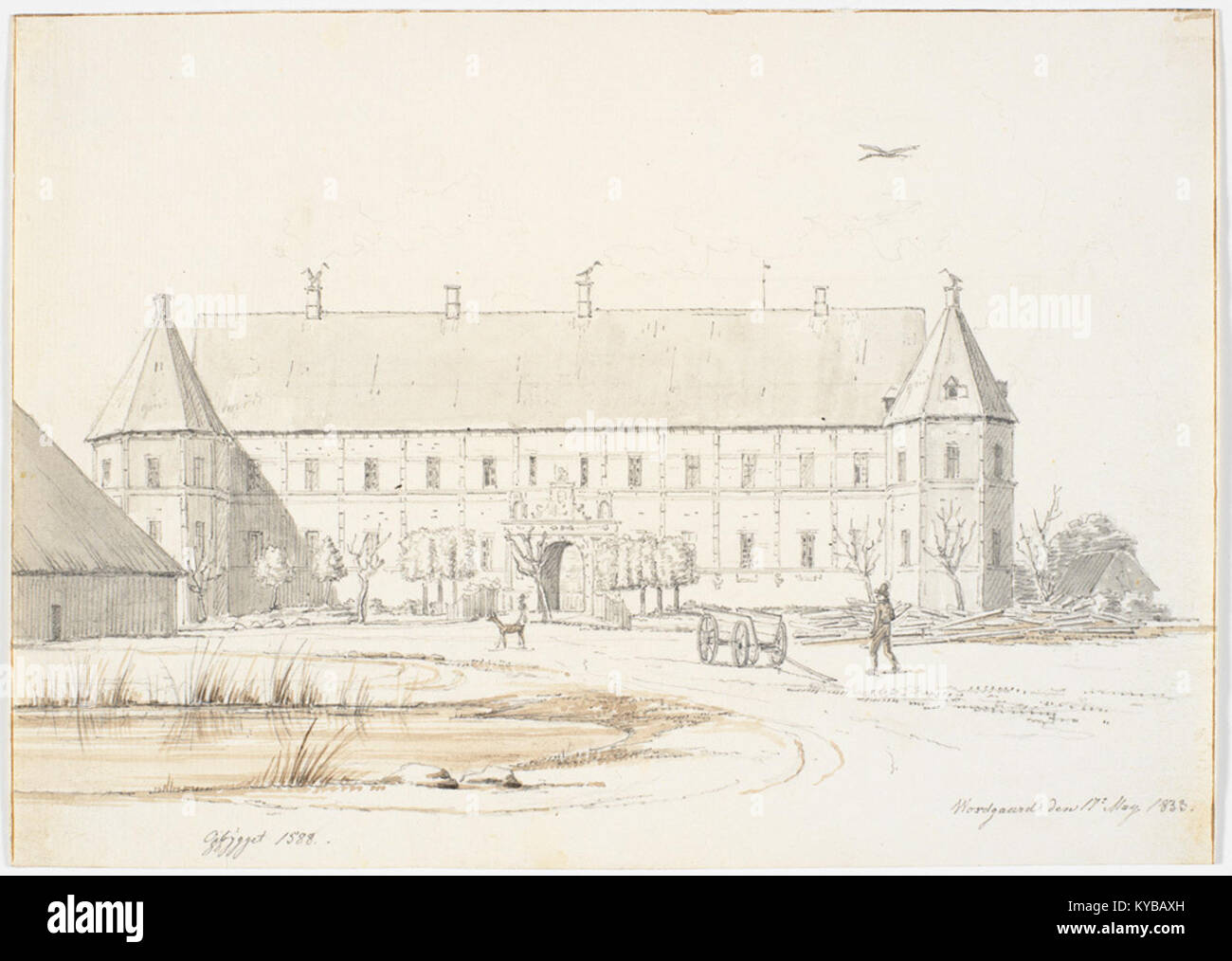 Martinus Rørbye's *Herregården Voergaard*, painted in 1833, depicts the ...