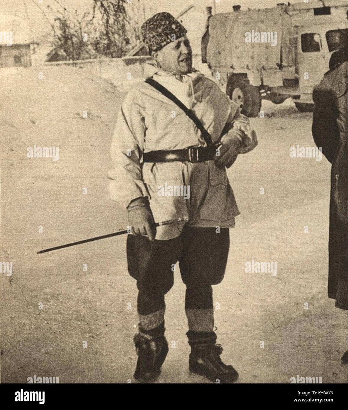 This image shows Martin Ekström, a Swedish soldier, during the Winter War between Finland and ...