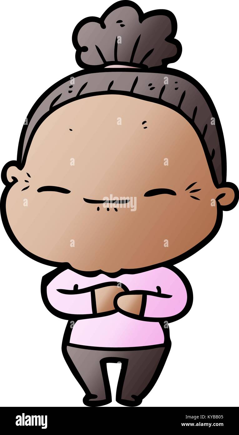 cartoon peaceful old woman Stock Vector Image & Art - Alamy