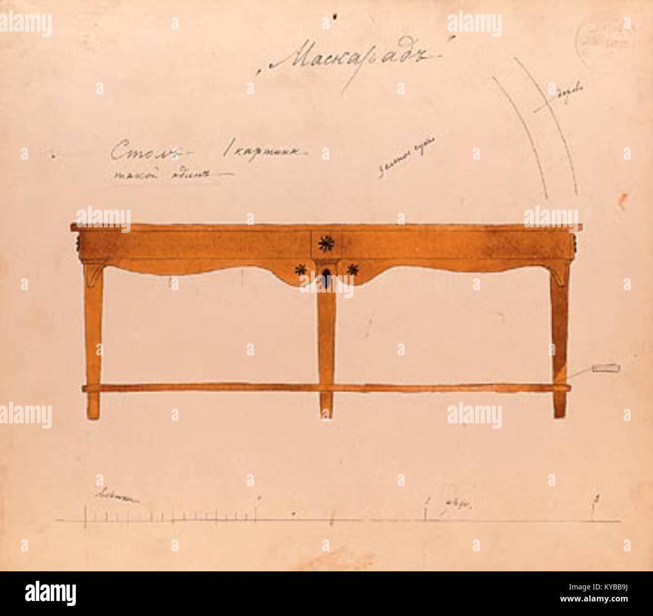 Masquerade by Golovin. Staff - Table (1917, Bakhrushin museum Stock ...