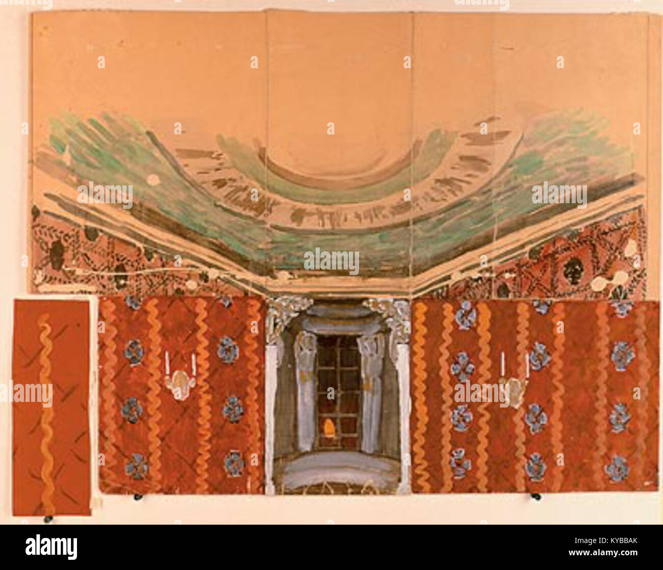 Masquerade by Golovin - 7th picture, back study (1917, Bakhrushin ...