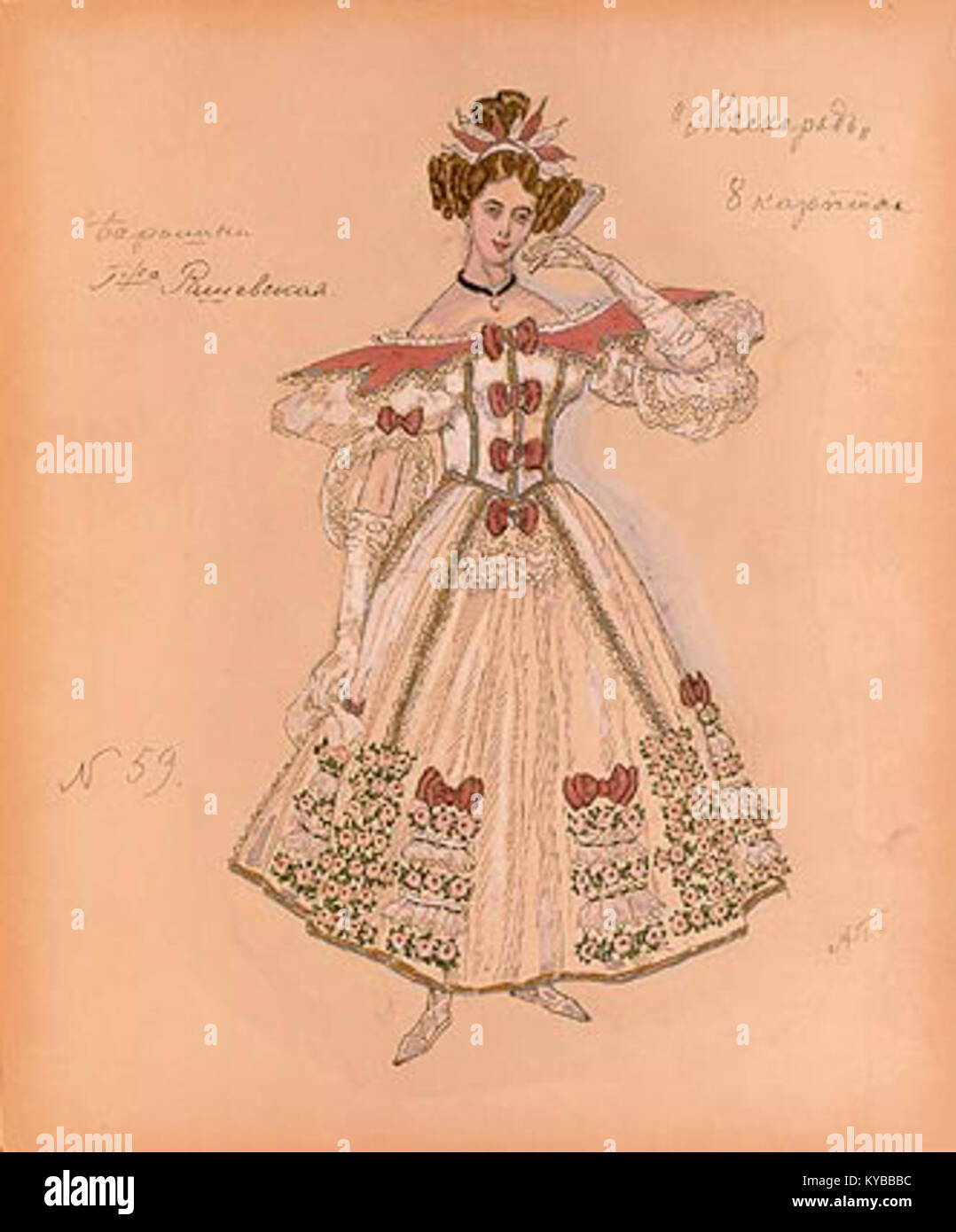 'Masquerade' by Aleksandr Golovin, created in 1917, depicts a costume ...