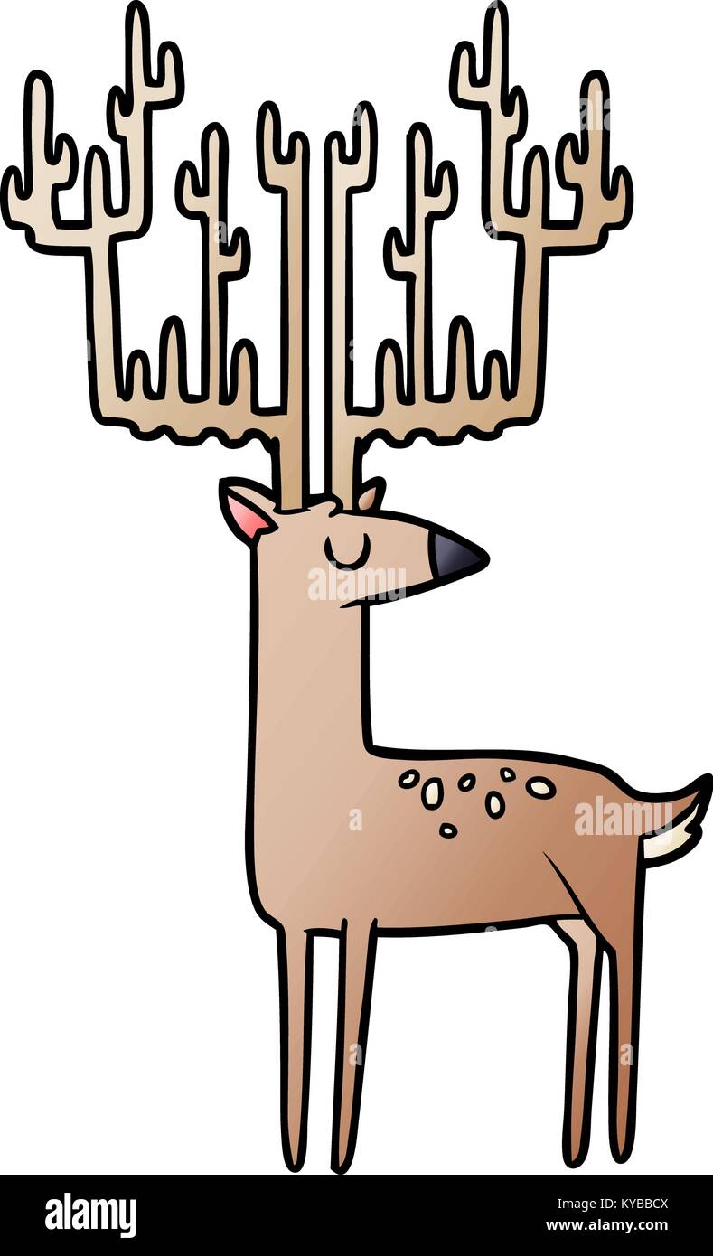 cartoon stag with huge antlers Stock Vector Image & Art - Alamy