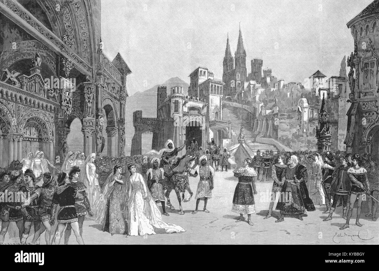 This lithograph from 1885 depicts Act 2, Scene 4 of Massenet's opera ...