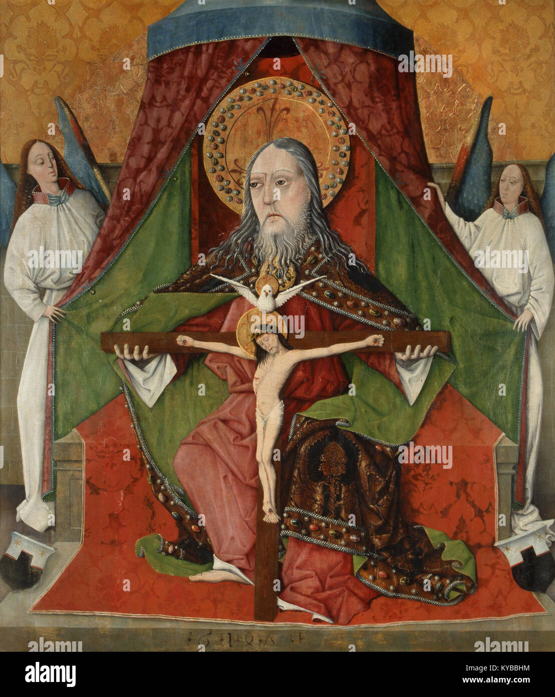 A central panel painting by Master Gh, depicting the Holy Trinity ...