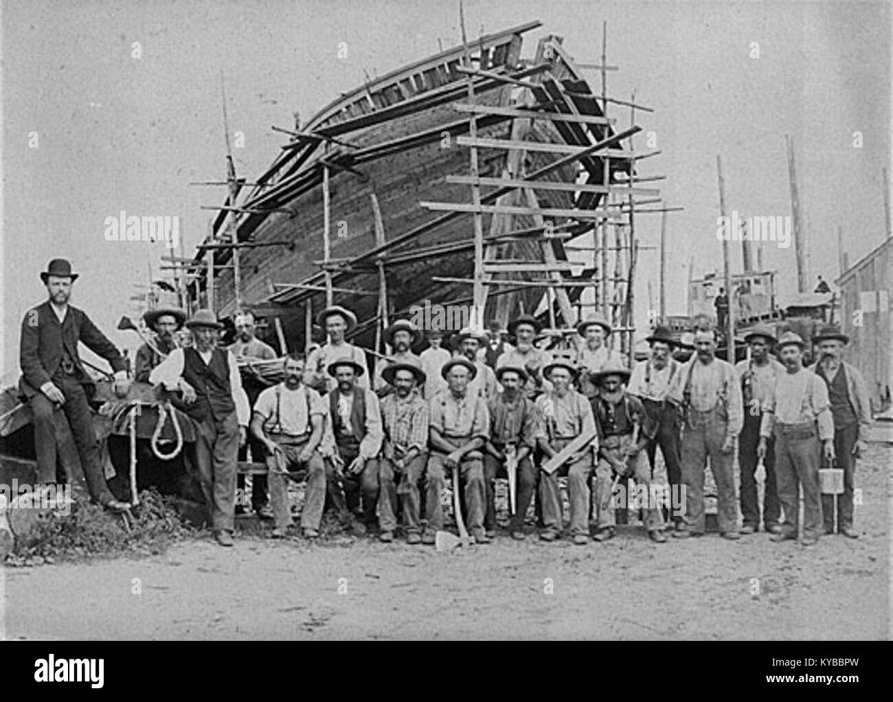 Mather Shipyard Crew, 1884 Stock Photo - Alamy