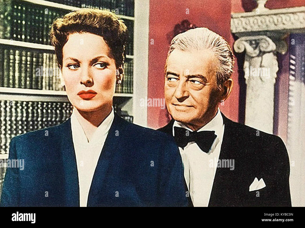 Maureen O'Hara Claude Rains from Lisbon lobby card Stock Photo - Alamy