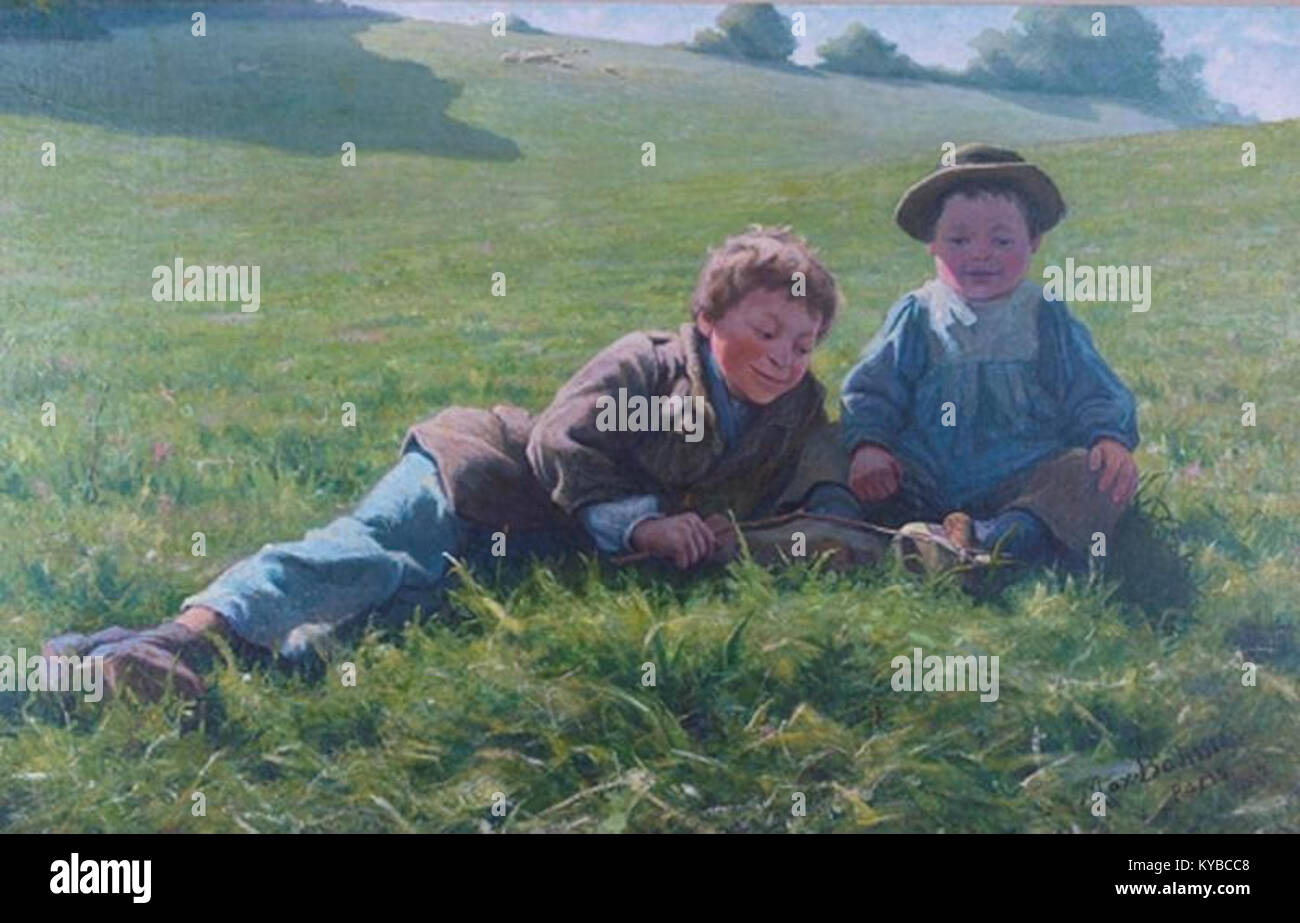 Max Bohm's painting, 'Two Boys with a Snail,' from 1889, captures a ...