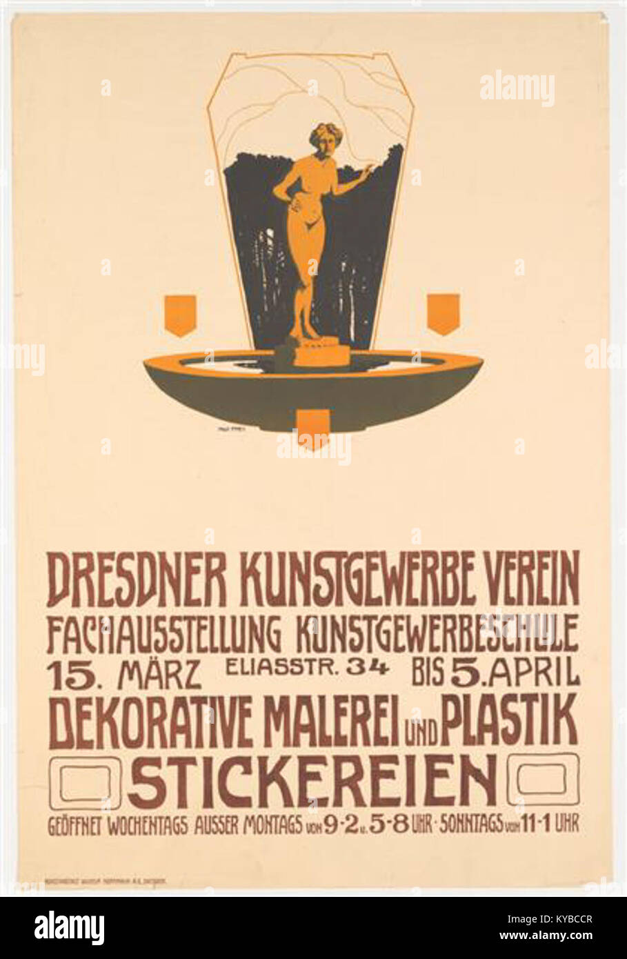 A 1910 poster by Max Frey for the Dresden Arts and Crafts Association ...