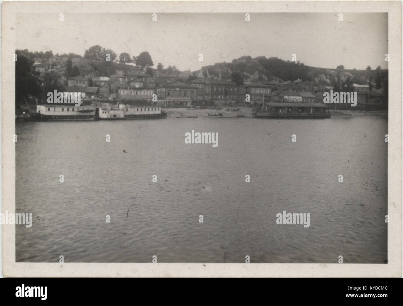 This photograph from 1927 shows the town of Mazyr in Belarus, located ...