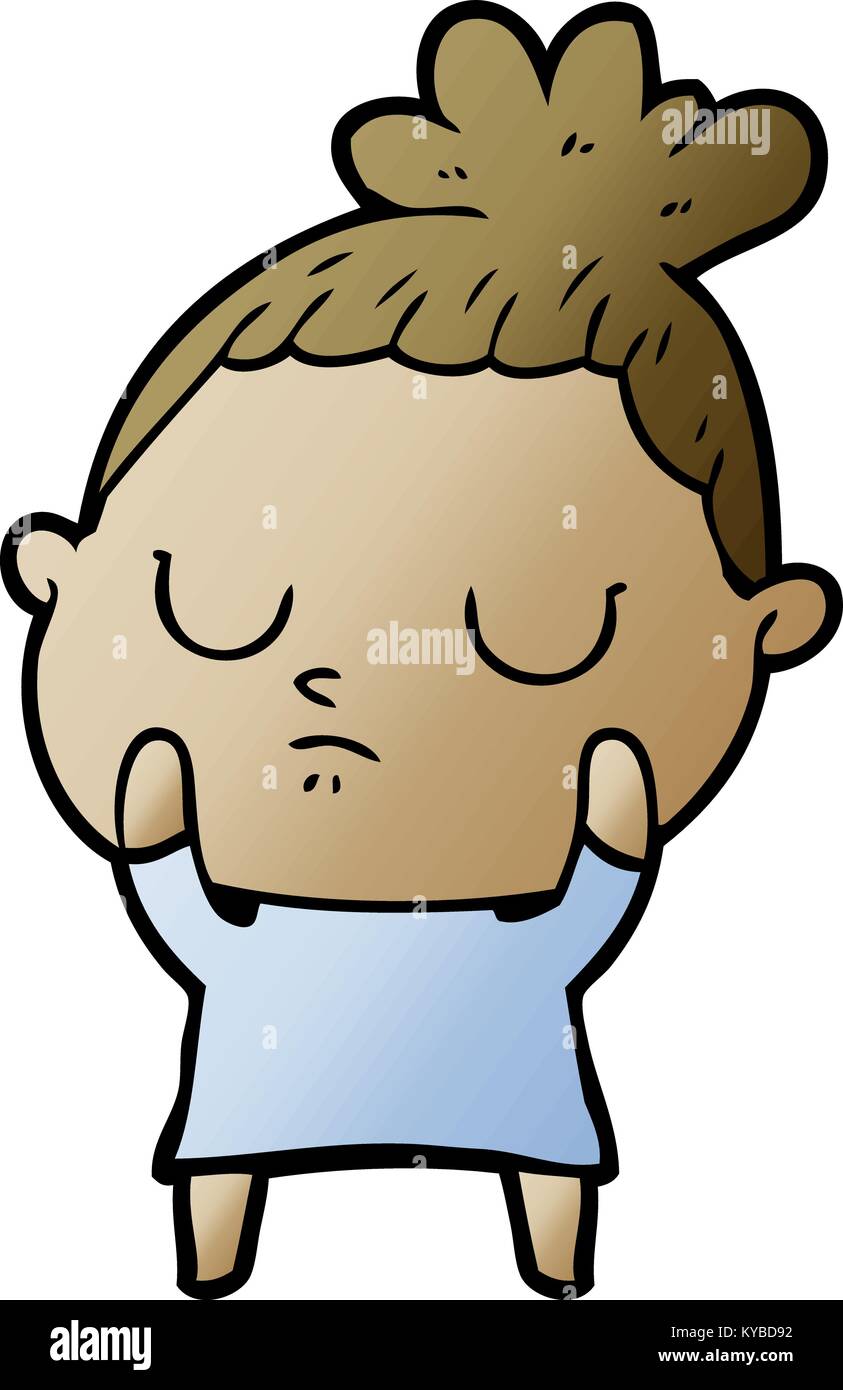 cartoon calm woman Stock Vector Image & Art - Alamy