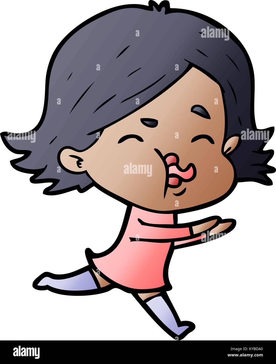 cartoon girl pulling face Stock Vector Image & Art - Alamy