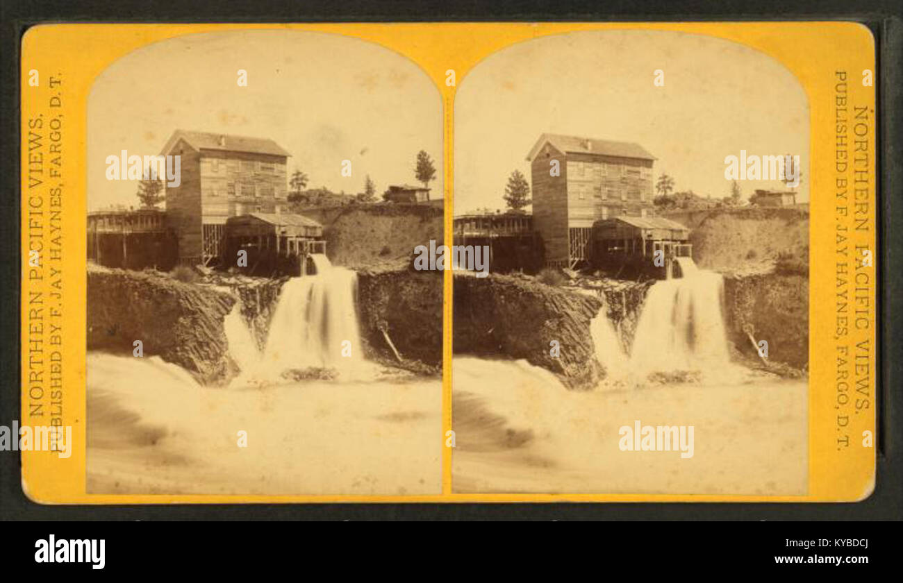 The Mill at Spokane Falls, painted by Frank Jay Haynes, captures the ...