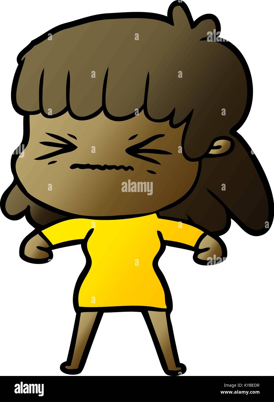 cartoon angry girl Stock Vector Image & Art - Alamy