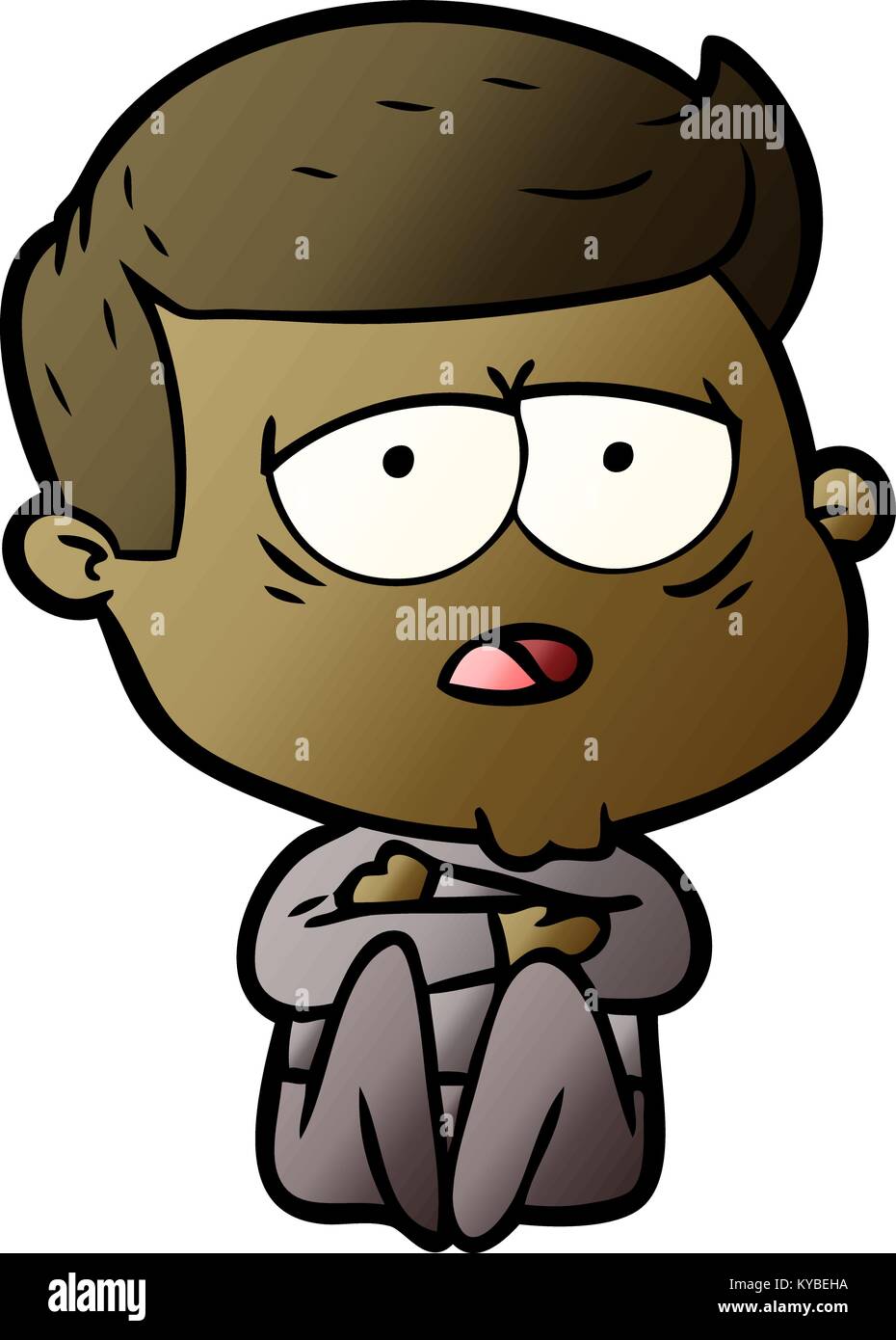 cartoon tired man Stock Vector Image & Art - Alamy