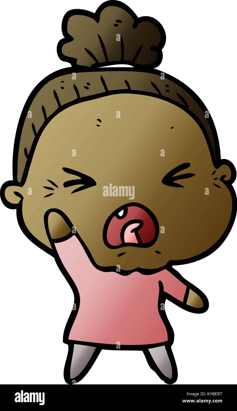 cartoon angry old woman Stock Vector Image & Art - Alamy