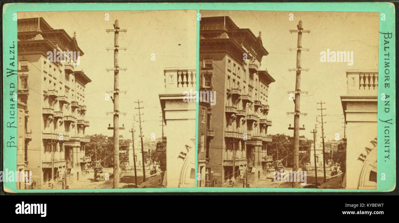 Monument Square, from Baltimore Street, by Richard Walzl Stock Photo ...