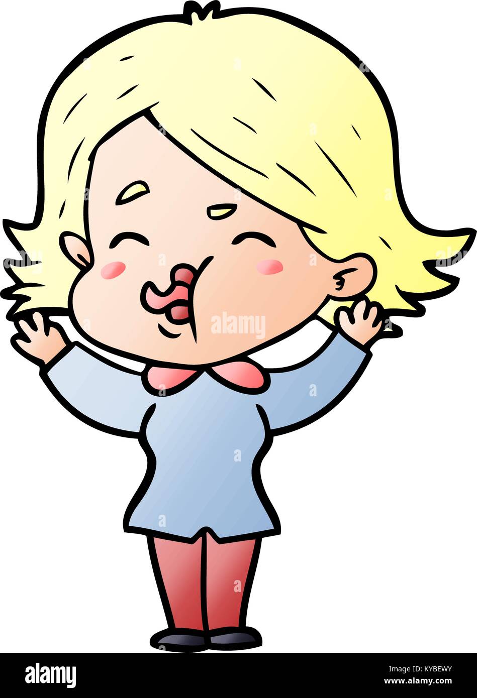 cartoon girl pulling face Stock Vector Image & Art - Alamy