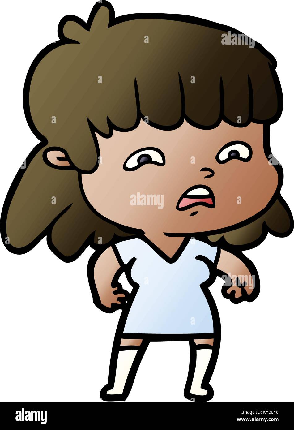 cartoon worried woman Stock Vector Image & Art - Alamy