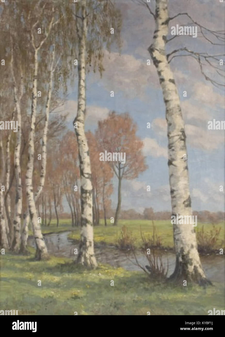 Moritz, Marie Elisabeth 005 Birch Trees in Landscape Stock Photo - Alamy