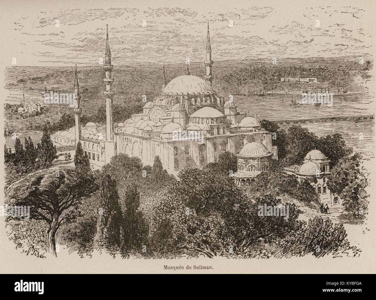 This illustration from Edmondo De Amicis' 1883 work depicts the Mosque ...