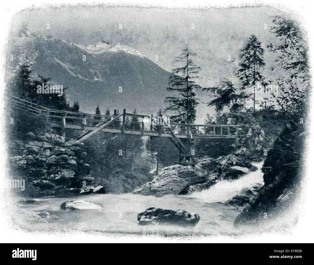 The Vintgar Gorge in Slovenia features a bridge over the Sum River ...