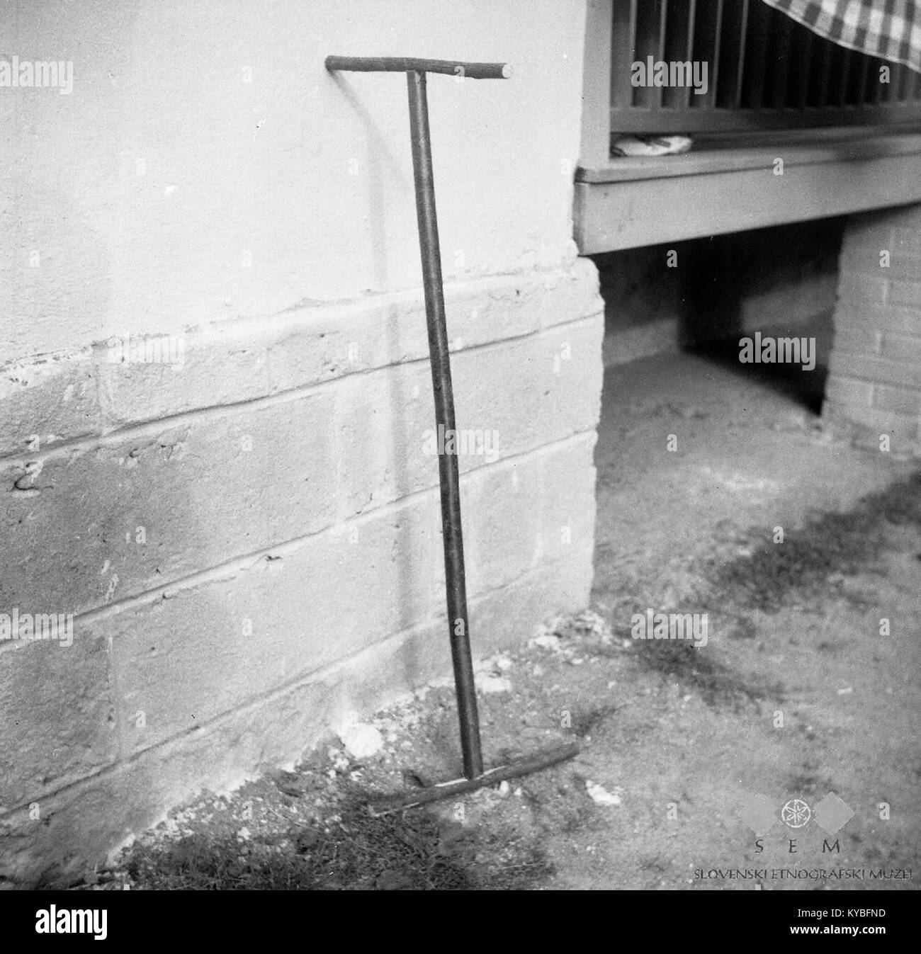 A 1965 photograph from Drasici, showing a traditional machine used to ...