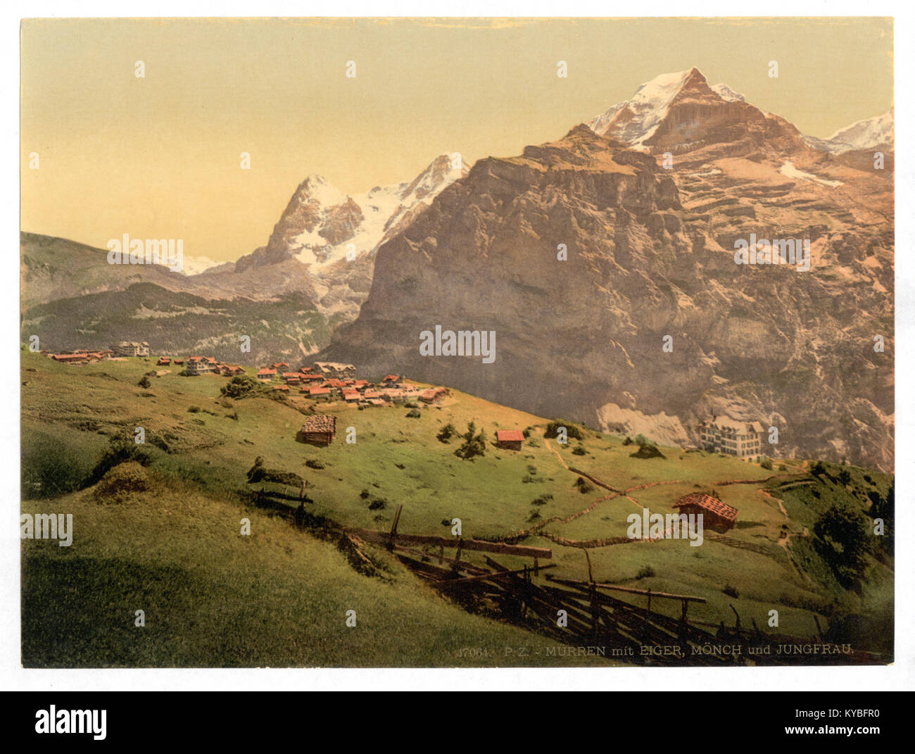 This image depicts the iconic peaks of Mount Eiger, Mönch, and Jungfrau ...