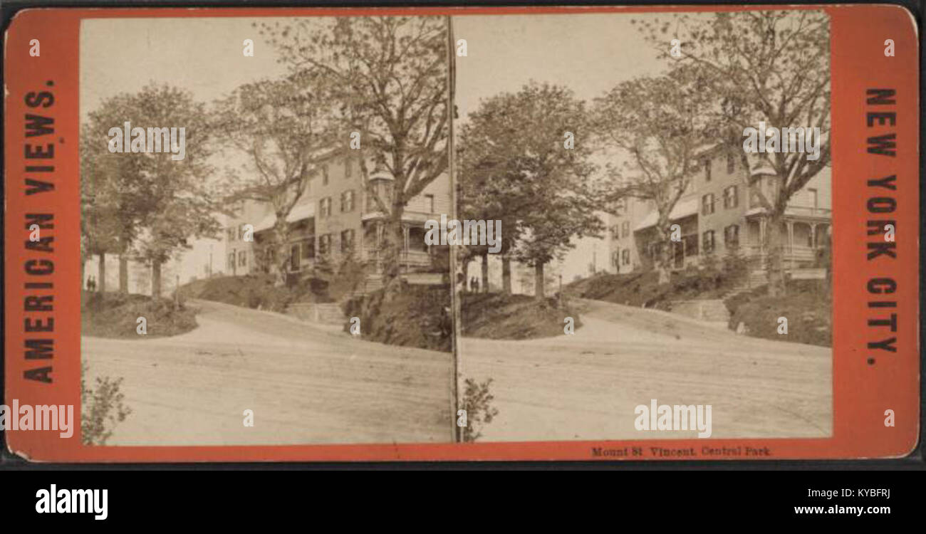 This stereoscopic image showcases Mount St. Vincent in Central Park ...