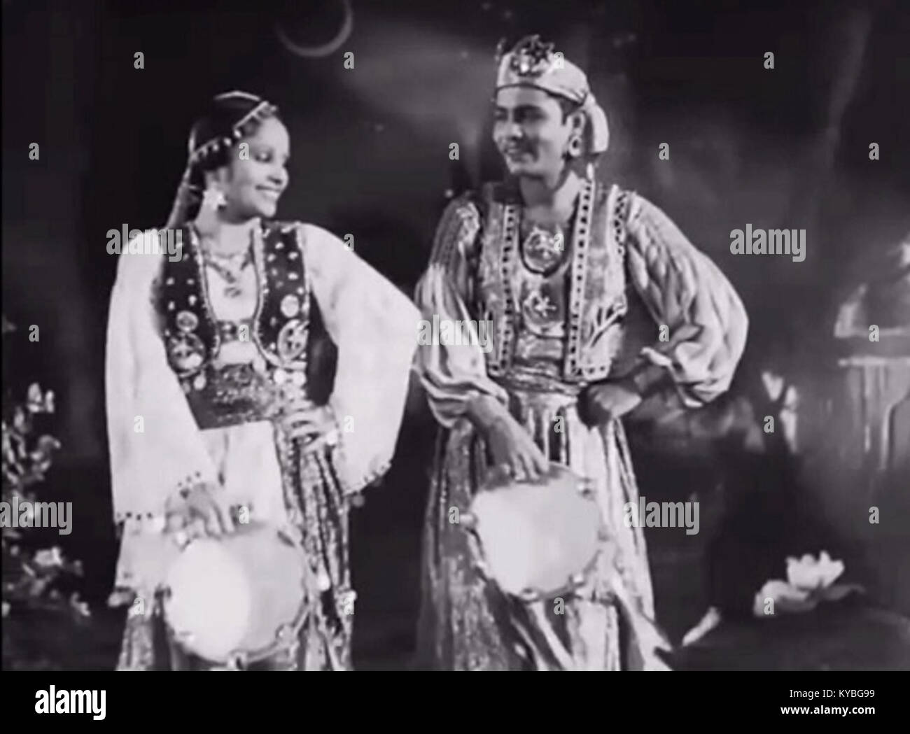 Mumtaz Ali and Sunita Devi appear in the 1937 Indian film 'Prem Kahani ...