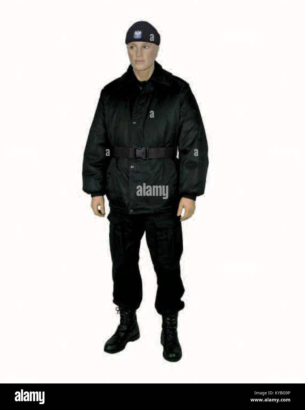 A photograph showing the training uniform of the Polish police ...