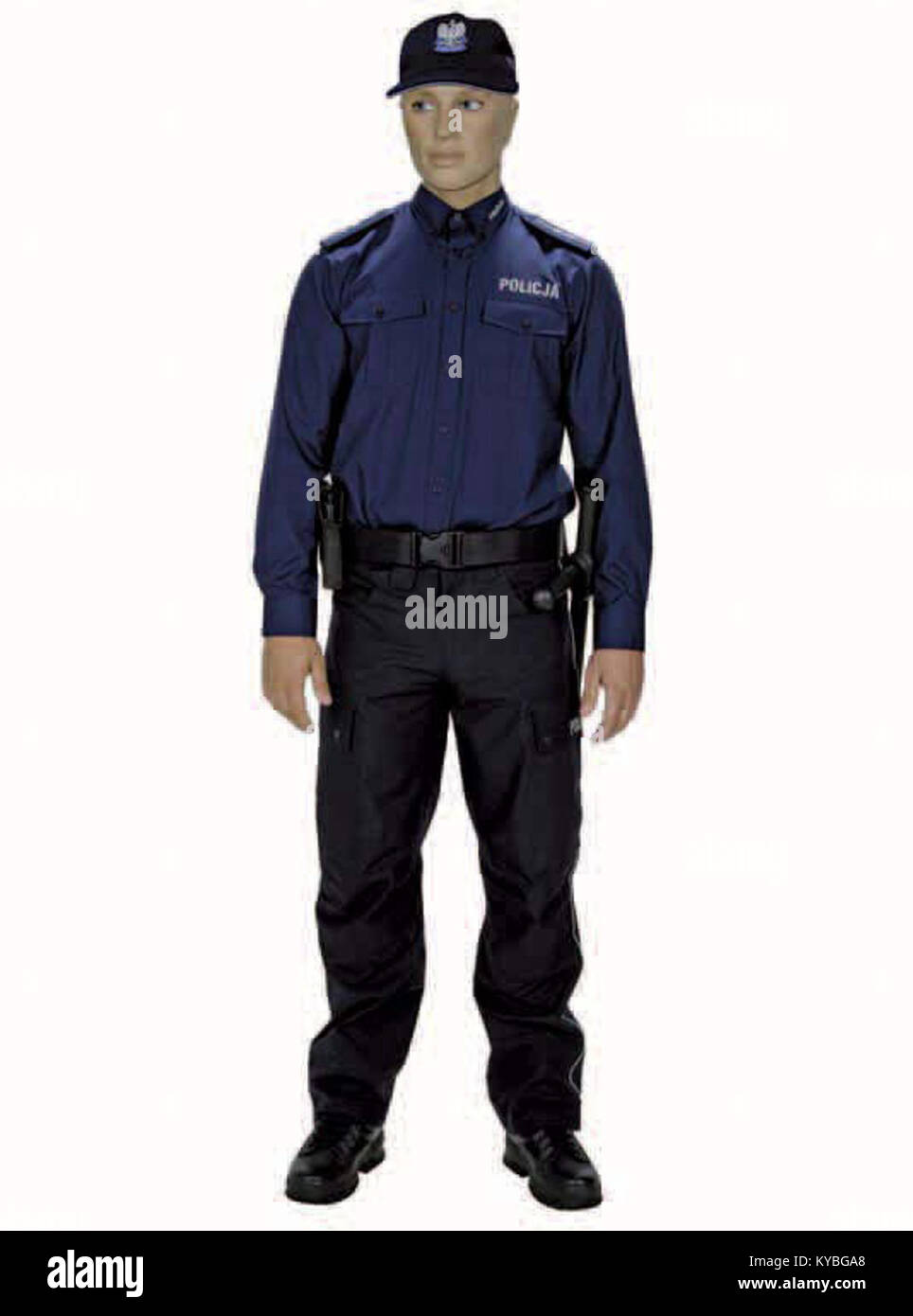 A historical image or reference to the Polish Police uniform (Mundur ...