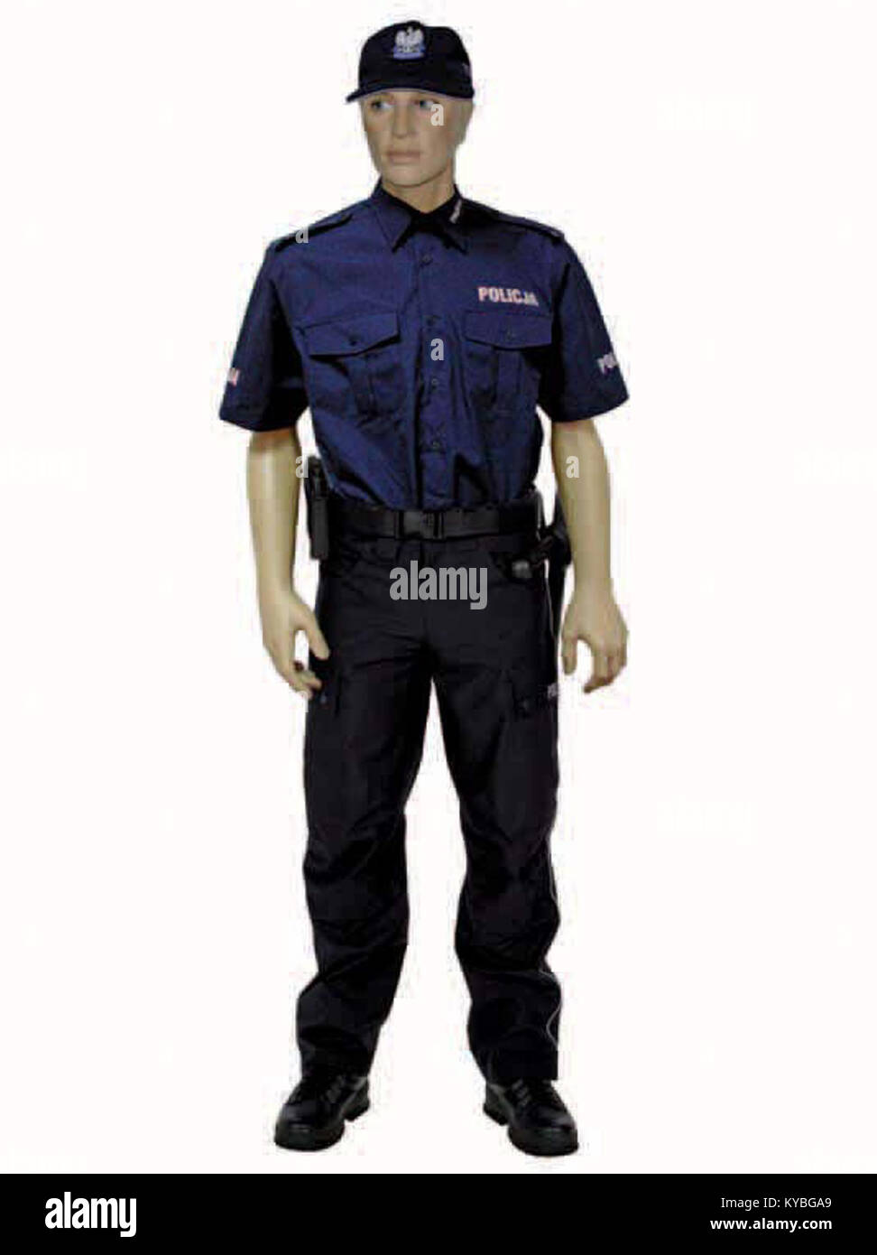 This image shows the official uniform of the Polish Police, reflecting ...