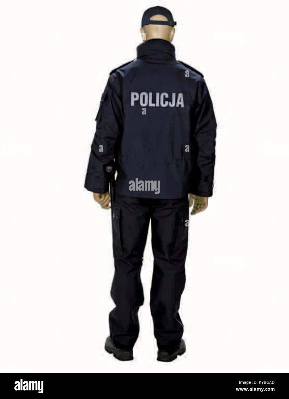 This image shows the official uniform of the Polish Police ...