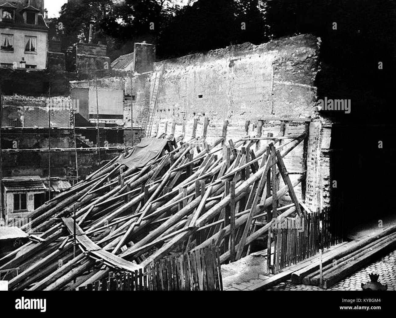 Photograph of the Philippe-Auguste Wall in Paris, France, showing ...