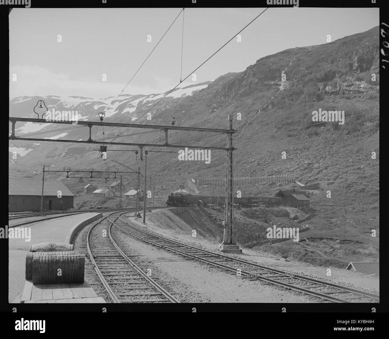 This image shows Myrdal station on the Flåmsbanen railway, one of ...
