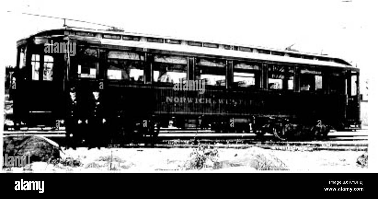 Trolley car streetcar tram Black and White Stock Photos & Images - Alamy