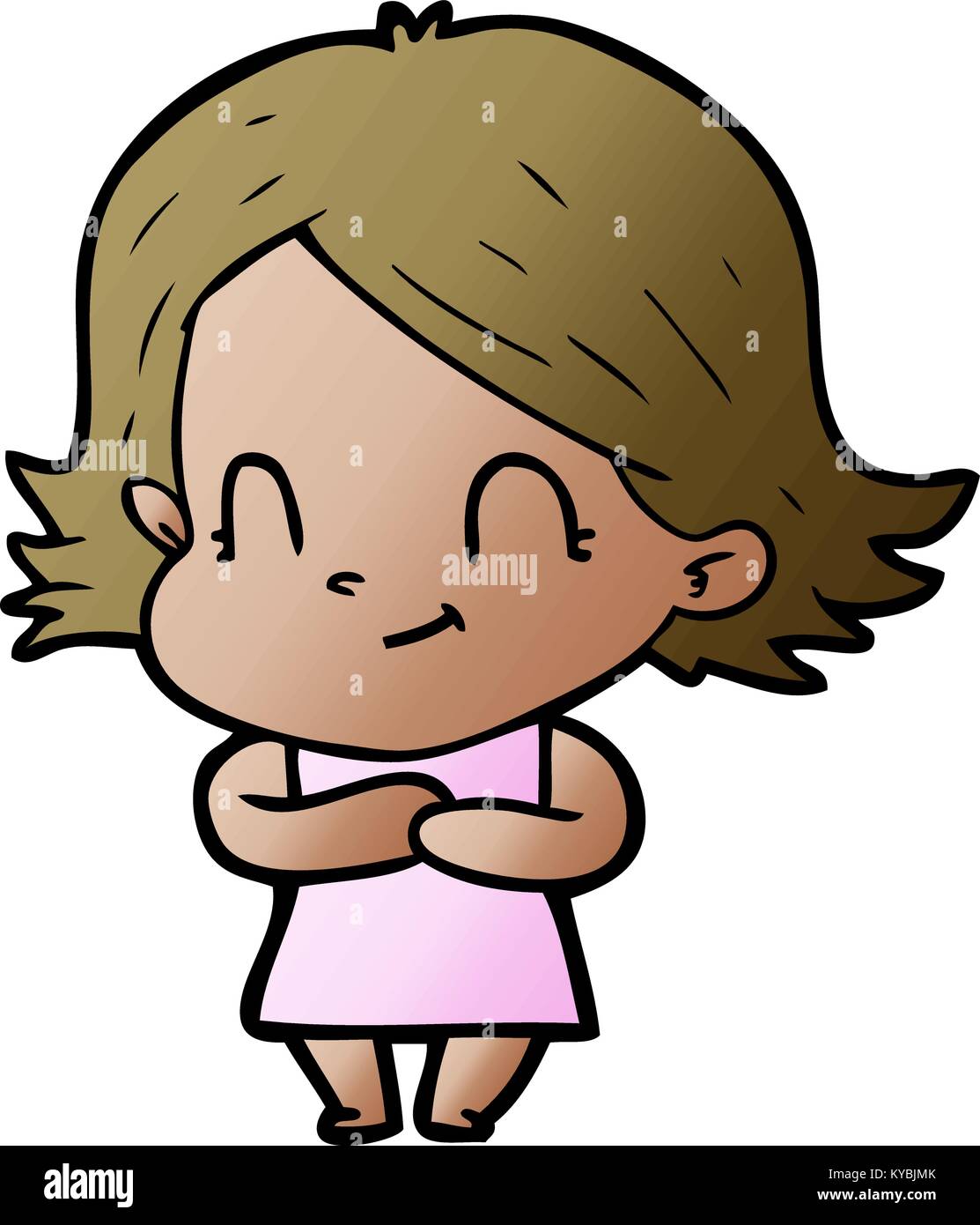 cartoon friendly girl Stock Vector Image & Art - Alamy