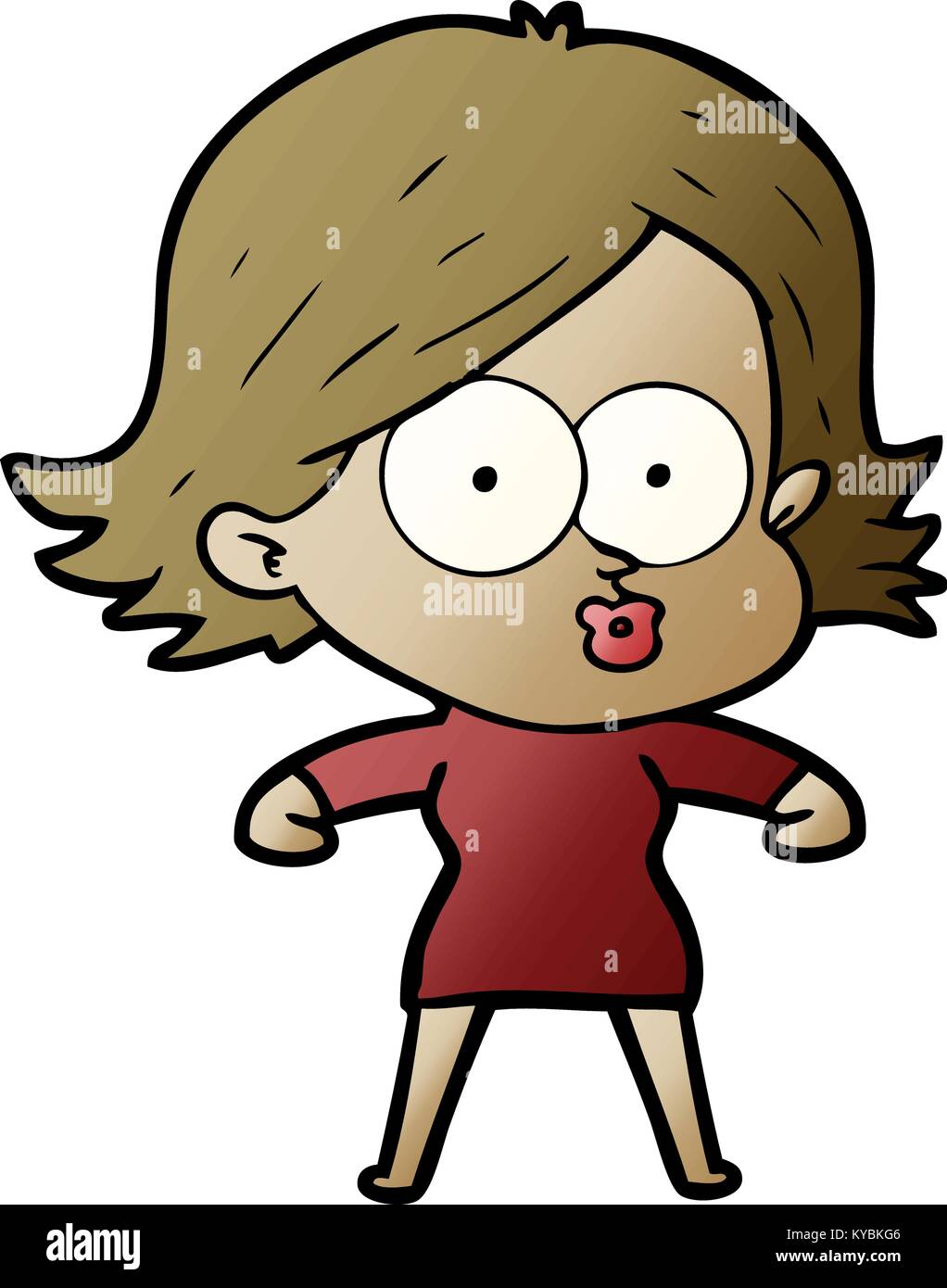 cartoon girl pouting Stock Vector Image & Art - Alamy